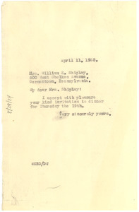Letter from W. E. B. Du Bois to Caroline Shipley - Digital Commonwealth