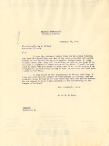Letter from W. E. B. Du Bois to Liberia Supreme Court Justice - Digital ...