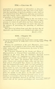 1786 Chap. 0082 An Act For Incorporating The Plantation Called Limerick ...