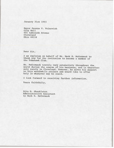 Letter from Rita M. Shackleton to George V. Voinovich - Digital ...