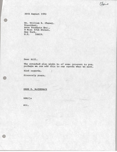 Letter from Mark H. McCormack to William R. Chaney - Digital Commonwealth