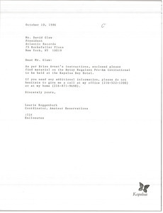 Letter from Laurie Roggenburk to David Glew - Digital Commonwealth