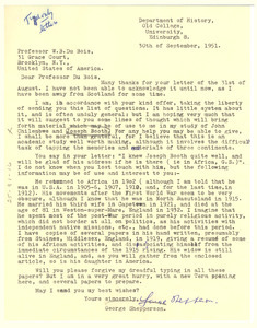 Letter from George Shepperson to W. E. B. Du Bois - Digital Commonwealth