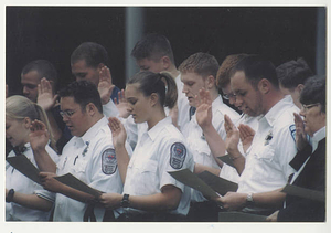 EMT students taking their oath - Digital Commonwealth