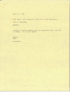 Memorandum from Mark H. McCormack to Dick Moore, Rick Isaacson, David ...