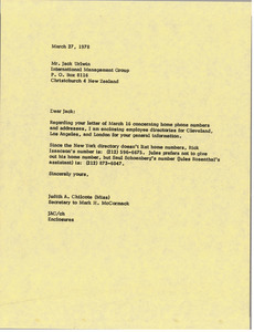 Letter from Judy A. Chilcote to Jack Urlwin - Digital Commonwealth