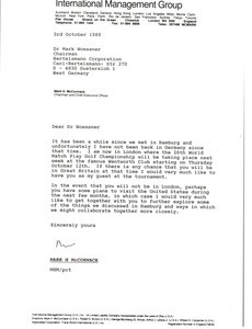 Letter from Mark H. McCormack to Dr. Mark Woessner - Digital Commonwealth