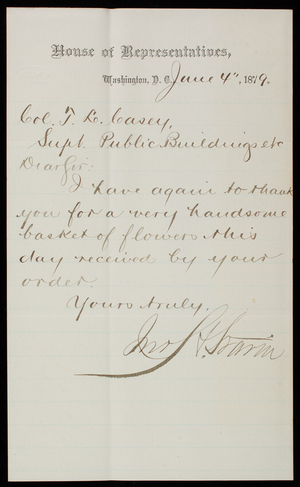John H. Starm to Thomas Lincoln Casey, June 4, 1879 - Digital Commonwealth