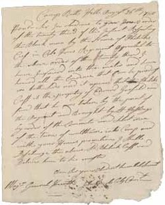Letter from John Jacobs to William Heath regarding the status of Phelix ...