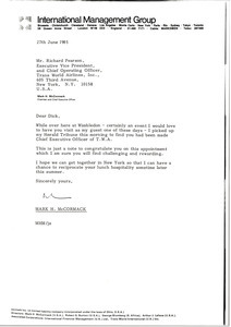 Letter from Mark H. McCormack to Richard Pearson - Digital Commonwealth