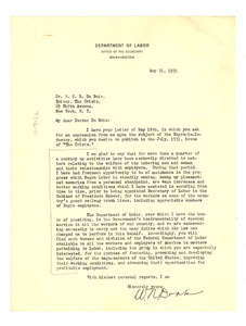 Letter from William Doak to W. E. B. Du Bois - Digital Commonwealth