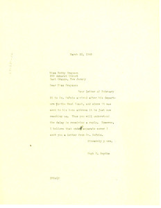 Letter from Hugh H. Smythe to Betty Grayson - Digital Commonwealth