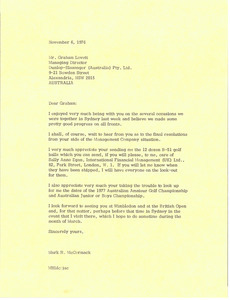 Letter from Mark H. McCormack to Graham Lovett - Digital Commonwealth