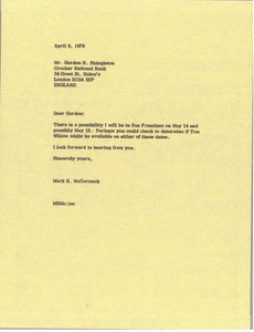 Letter from Mark H. McCormack to Gordon H. Shingleton - Digital ...