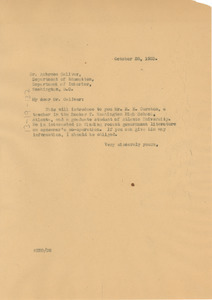 Letter from W. E. B. Du Bois to Ambrose Caliver - Digital Commonwealth