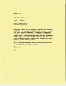Memorandum from Judy A. Chilcote to Arthur J. Lafave - Digital Commonwealth
