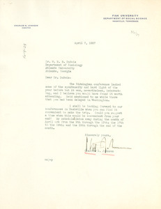 Letter from Fisk University to W. E. B. Du Bois - Digital Commonwealth