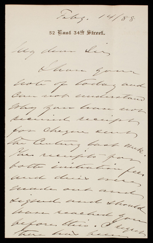 Mr. Robb to Thomas Lincoln Casey, February 14, 1888 - Digital Commonwealth