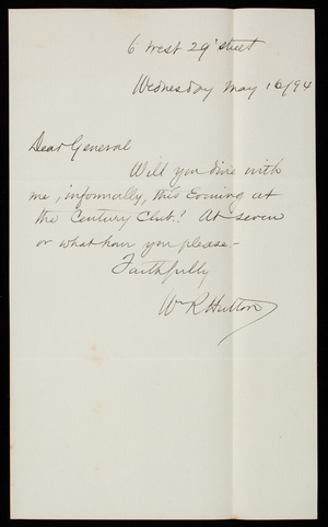 W. R. Hutton to Thomas Lincoln Casey, May 16, 1894 - Digital Commonwealth