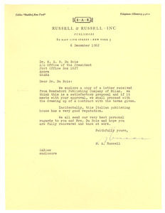 Letter from Russell & Russell Inc. to W. E. B. Du Bois - Digital ...