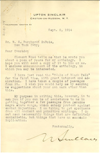 Letter from Upton Sinclair to W. E. B. Du Bois - Digital Commonwealth