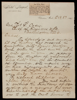 Captain L. A. Abbott to Thomas Lincoln Casey, October 8, 1891 - Digital ...