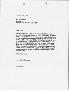 Letter from Mark H. McCormack to Doc Giffin - Digital Commonwealth