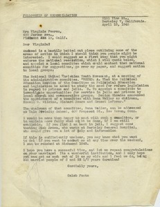 Letter from Caleb Foote to Virginia Femrau - Digital Commonwealth
