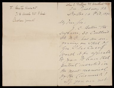 James Bugbee to Thomas Lincoln Casey, February 16, 1890 - Digital ...
