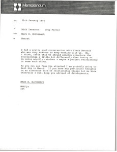 Memorandum from Mark H. McCormack to Rick Isaacson - Digital Commonwealth