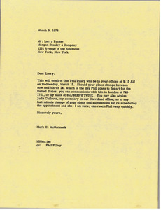 Letter from Mark H. McCormack to Larry Packer - Digital Commonwealth