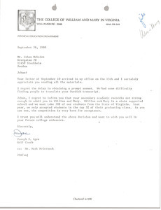 Letter from Joseph S. Agee to Johan Moheden - Digital Commonwealth