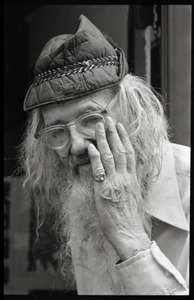 Prescott Townsend: close-up portrait, with hand held to his face ...