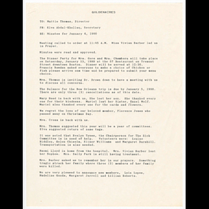 Minutes of Goldenaires meeting held January 4, 1990 - Digital Commonwealth