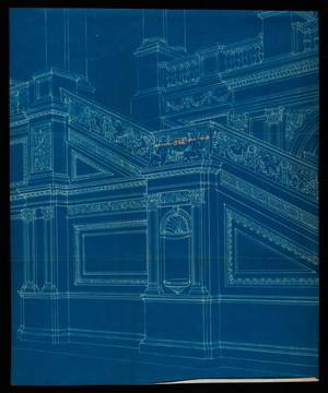 Blueprint: Great Hall Staircase, undated - Digital Commonwealth