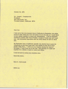 Letter from Mark H. McCormack to Joseph J. Bogdanovich - Digital ...