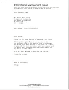 Letter from Mark H. McCormack to Susan Hope Geary - Digital Commonwealth
