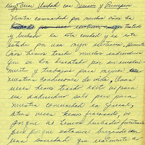 Handwritten draft of speech, in Spanish - Digital Commonwealth