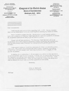 Sample Letter to Constituents regarding H.R. 11193, gun control ...