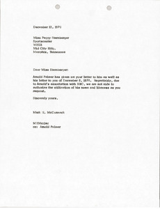 Letter from Mark H. McCormack to Peggy Sternberger - Digital Commonwealth
