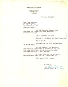 Letter from Vito Marcantonio Memorial to W. E. B. Du Bois - Digital ...