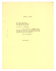 Letter from Crisis to Obie McCollum - Digital Commonwealth