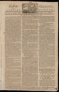 The Boston-Gazette, and Country Journal, 19 December 1774 - Digital ...