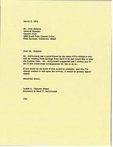 Letter from Judy A. Chilcote to Jack Quigley - Digital Commonwealth