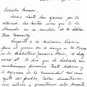 Letter from Carmen Carrasgrullo of the Connolly Branch of the Boston ...