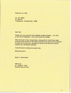Letter from Mark H. McCormack to Donald W. Giffin - Digital Commonwealth