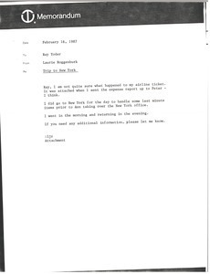 Memorandum from Laurie Roggenburk to Ray Yoder - Digital Commonwealth