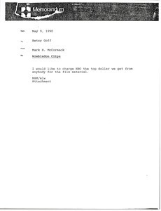 Memorandum from Mark H. McCormack to Betsy Goff - Digital Commonwealth