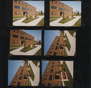 A contact sheet with images of the Front entrance of Blake Hall ...