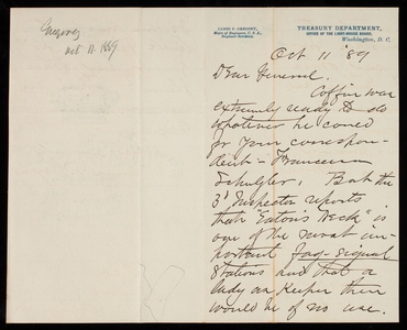 James F. Gregory to Thomas Lincoln Casey, October 11, 1889 - Digital ...